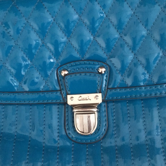 Coach | Bags | Coach Blue Patent Leather Purse | Poshmark